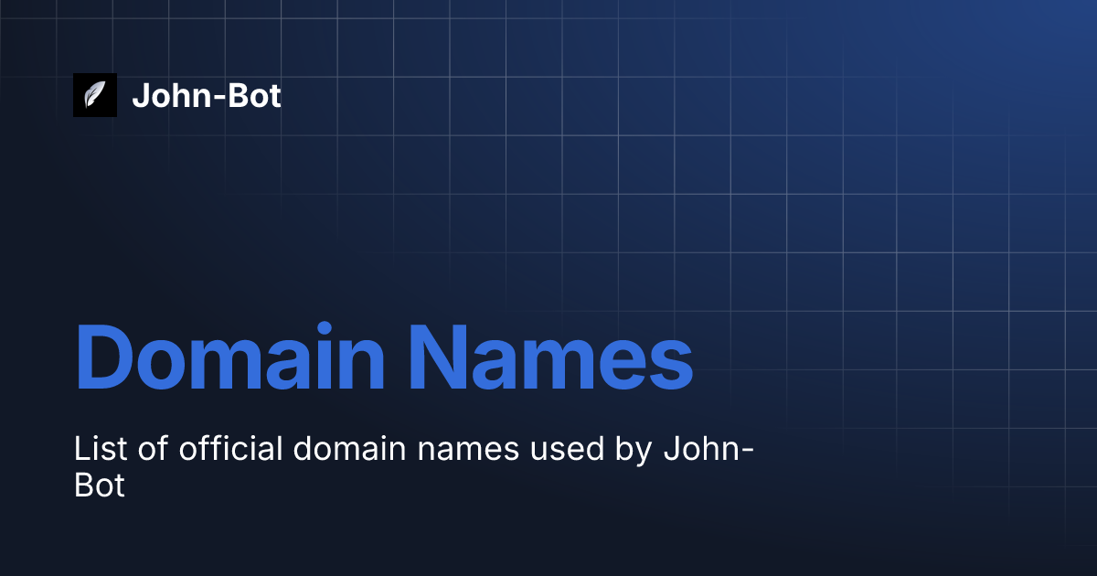 Domain Names | English | John-Bot